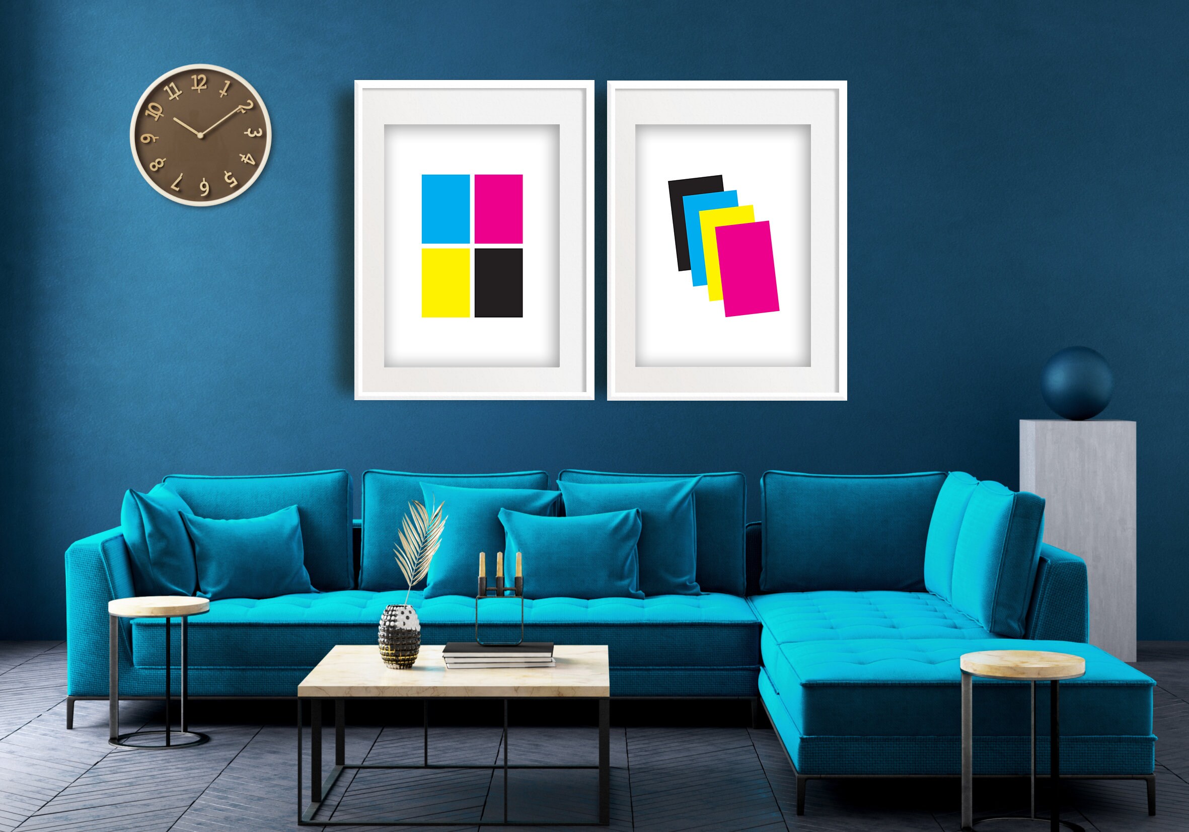 CMYK Four Rectangles Overlapping Graphic Design Professionally Printed ...