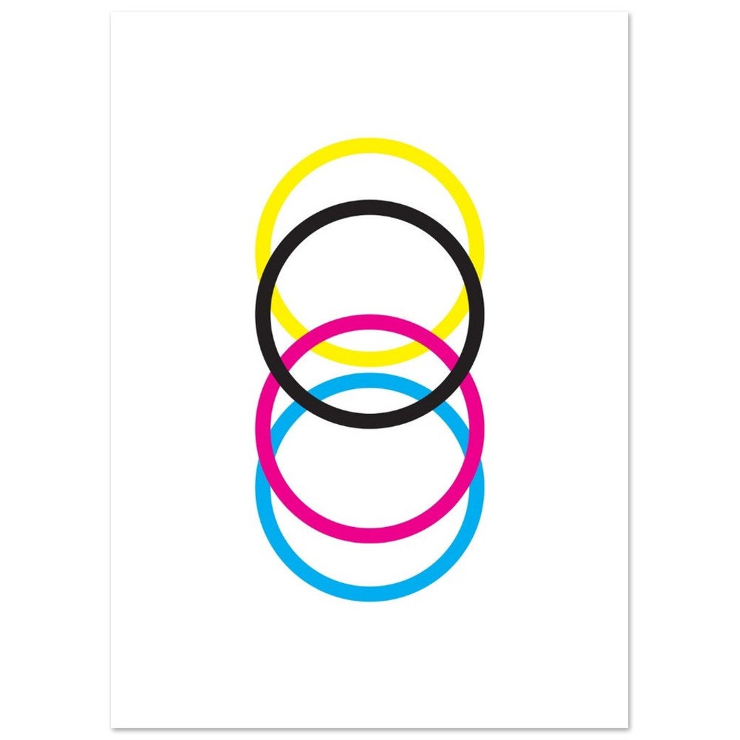 CMYK Rings Graphic Design Professionally Printed Poster Maximalist Art ...