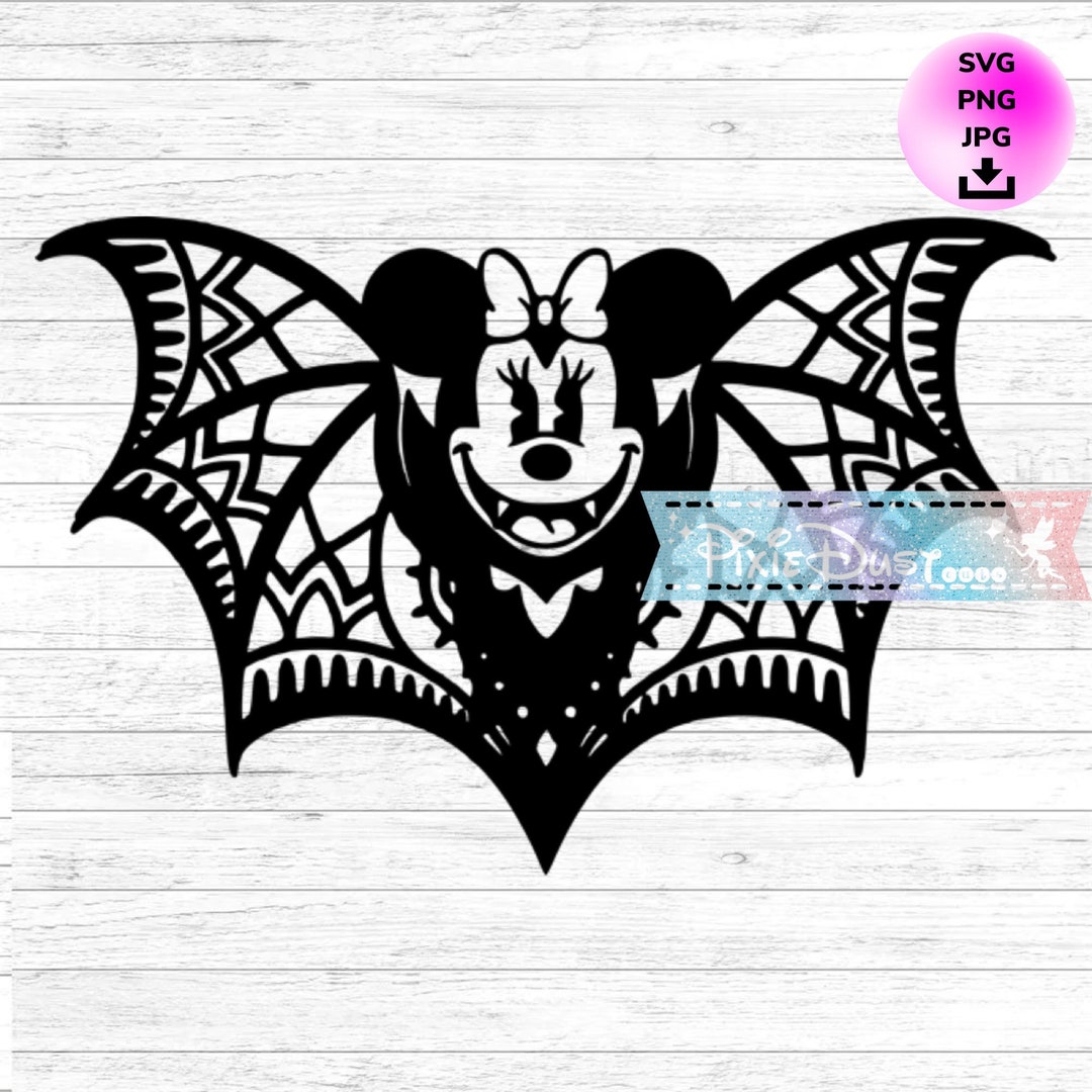 Minnie Mouse Vampire Bat SVG PNG JPG Halloween Instant - Etsy Australia