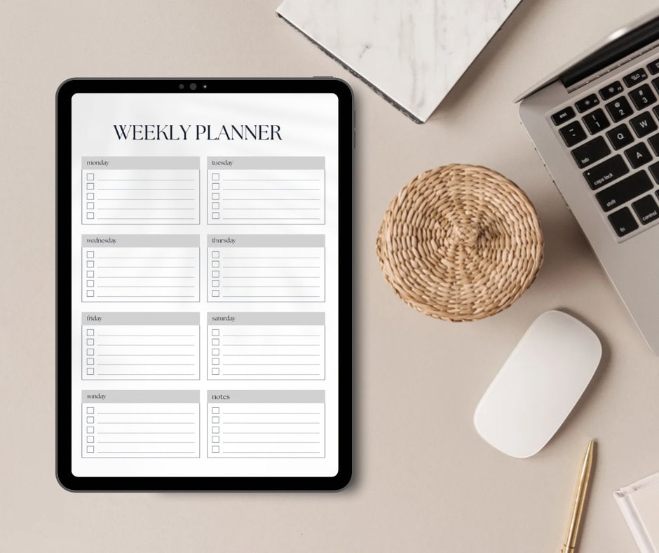 Weekly Planner Printable, Weekly Task List Template, Weekly Planner ...