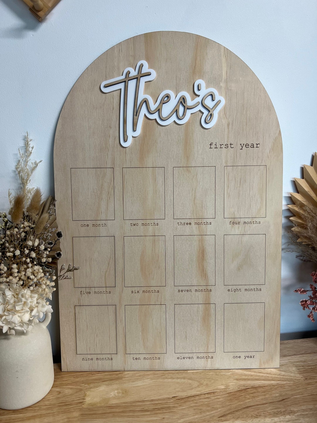First Year Photo Board Photo Prop Keepsake - Etsy