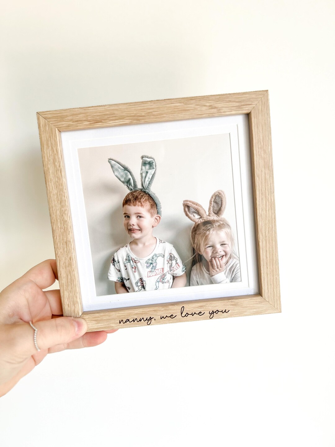 Engraved Oak Look Photo Frame - Birthday Present Idea - Mothers Day ...