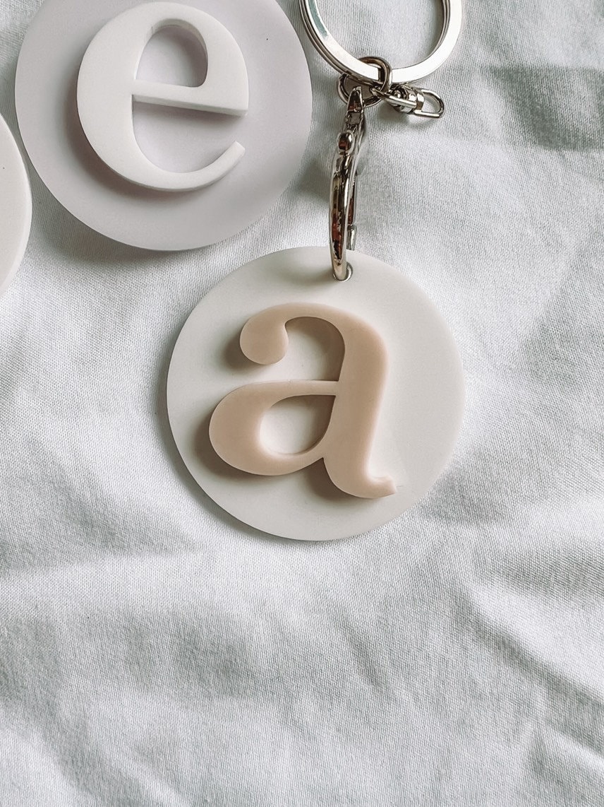Acrylic Single Letter Round Letter Keychain - Etsy Australia