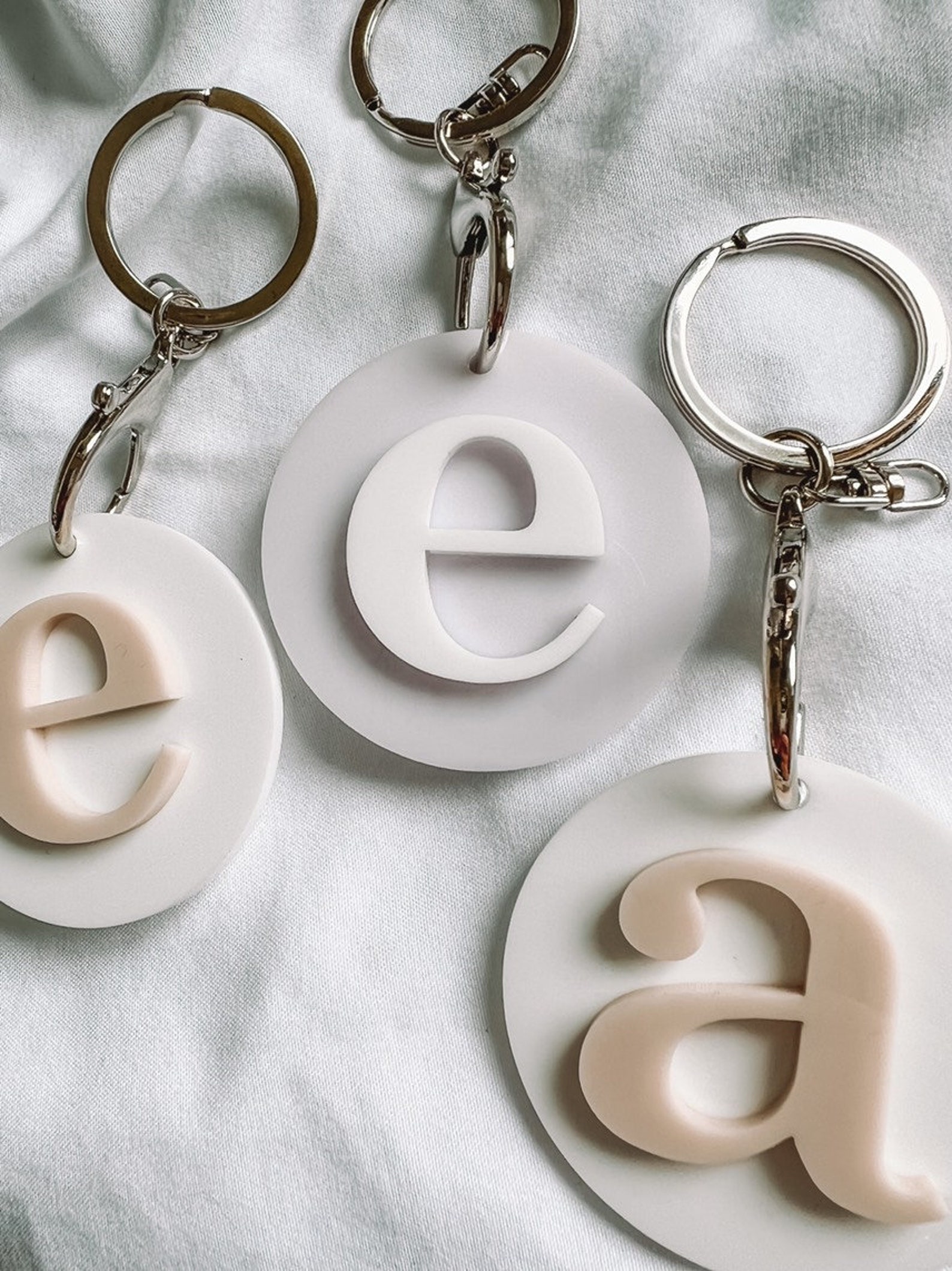 Acrylic Single Letter Round Letter Keychain - Etsy Australia