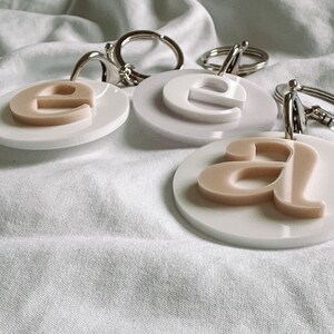Acrylic Single Letter Round Letter Keychain - Etsy Australia