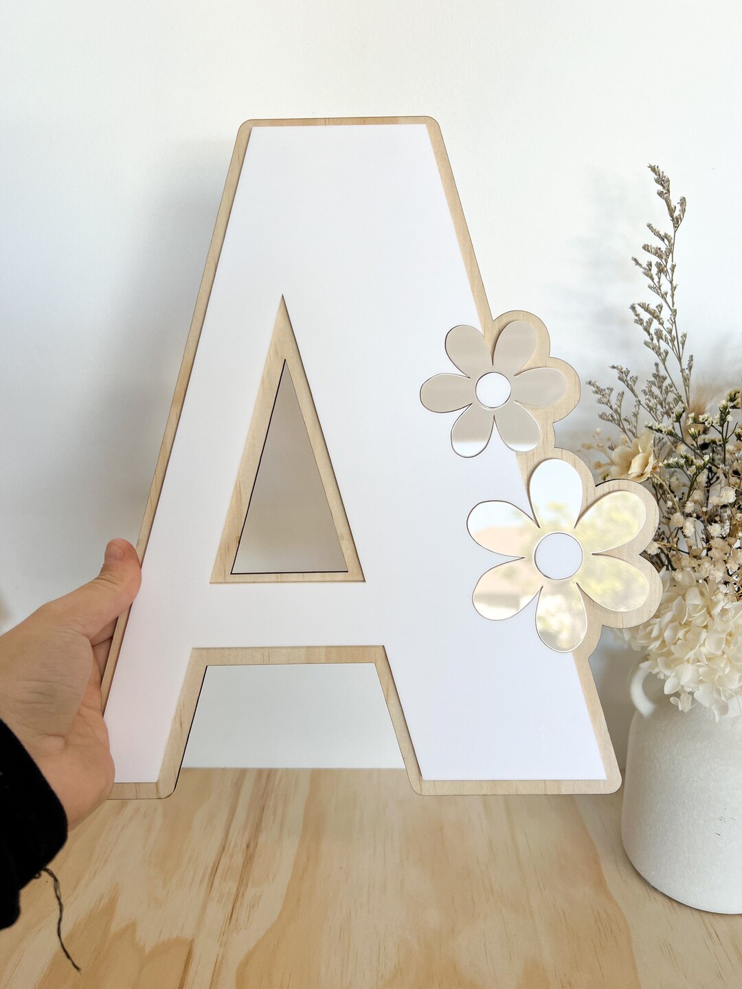 Personalised Letter With Flowers Room Sign - Etsy