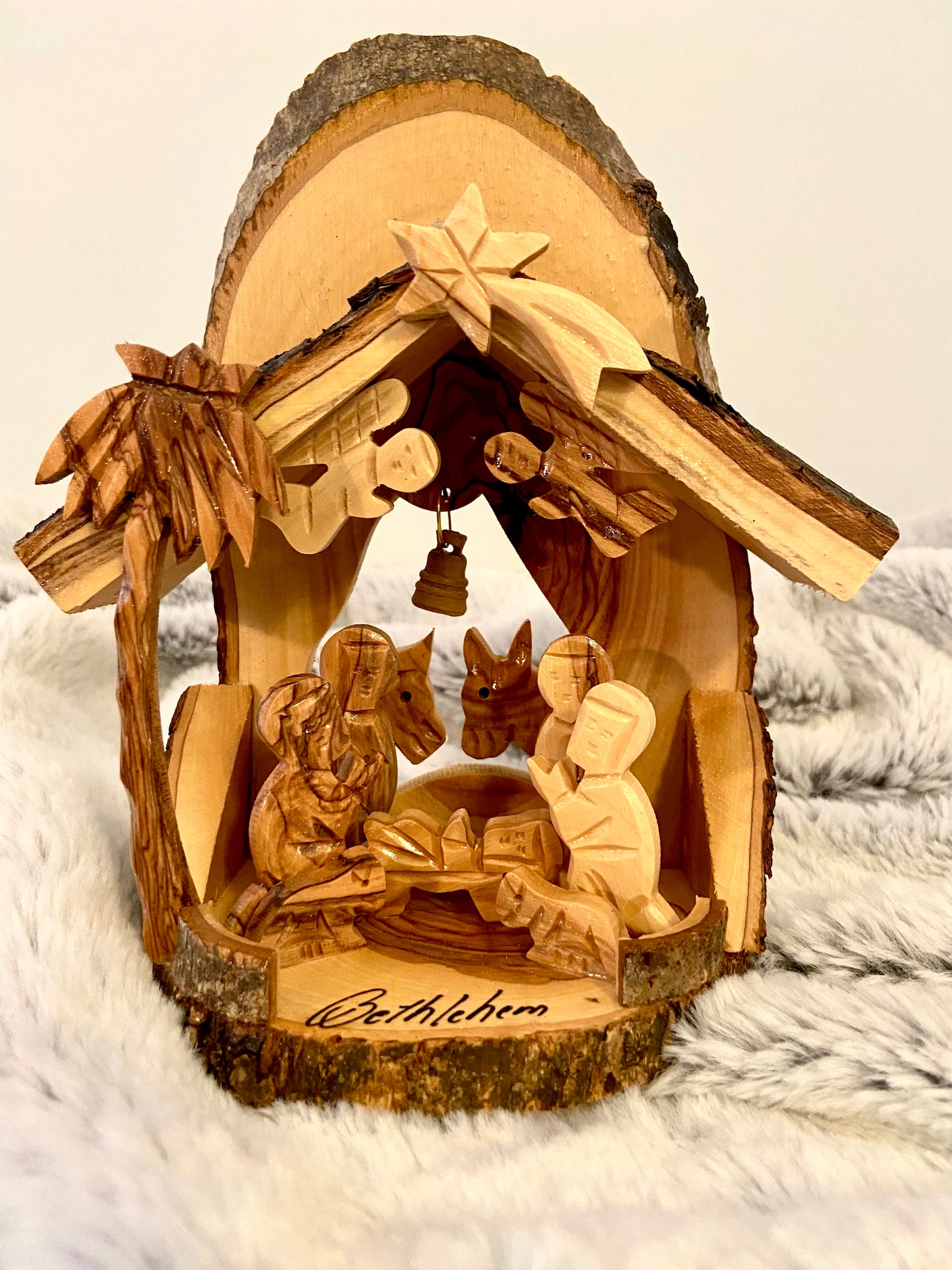 Unique Olive Wood Nativity Set - Etsy