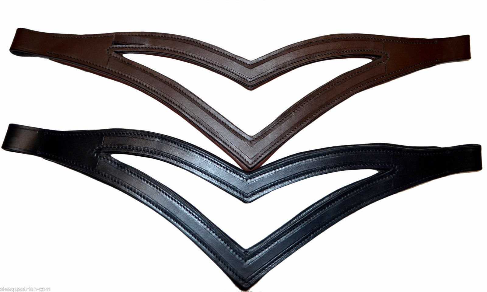 New Leather Empty Channel Bridle Brow Band Double V Shape 8 MM Free ...