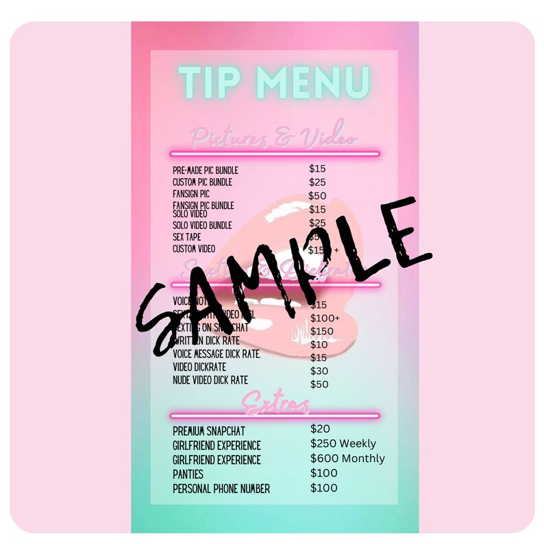 Onlyfans Tipping Menu, Onlyfans, Onlyfans Tips, Onlyfans Content ...