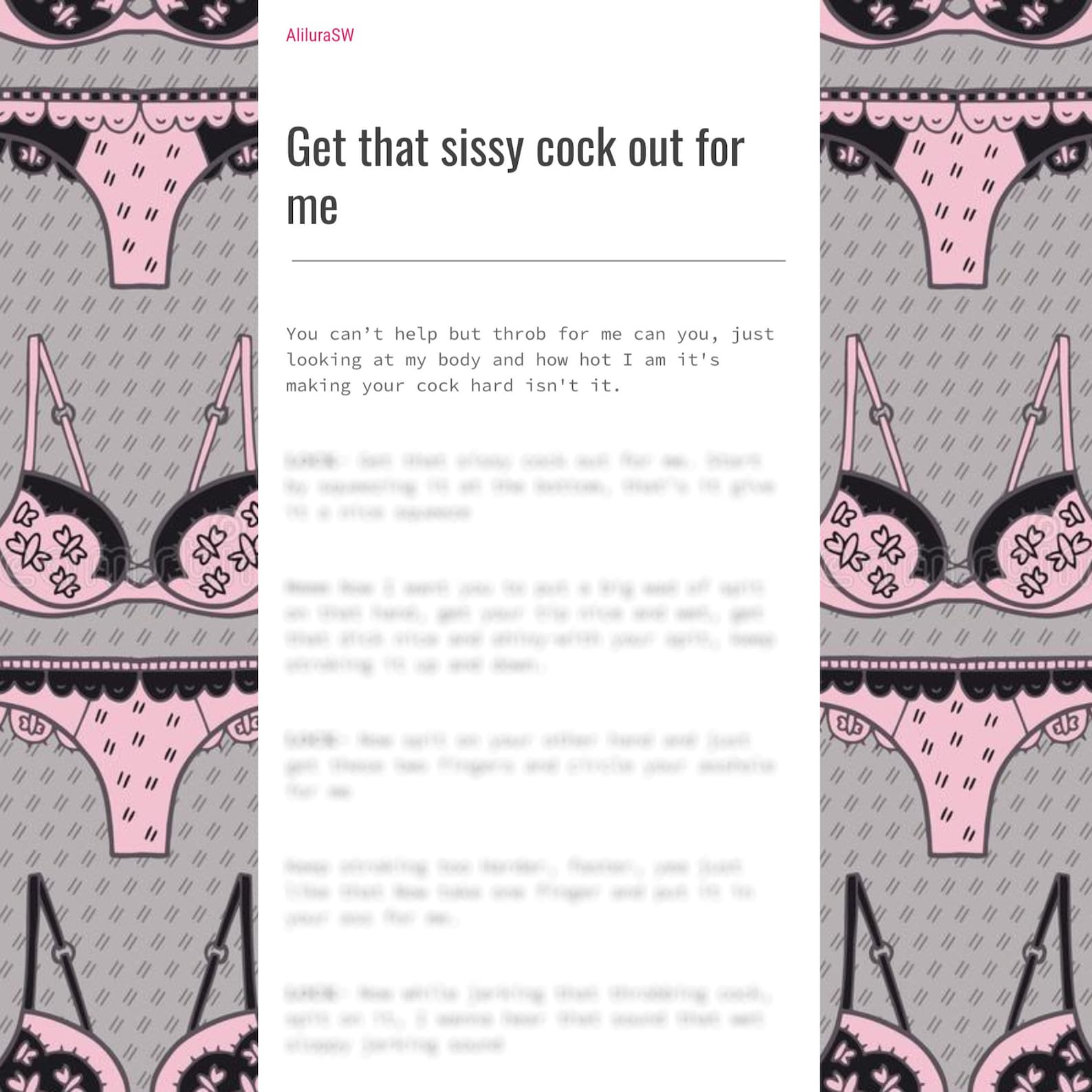 Sissy Script | Adult Sissy Sexting Script | Adult Industry Sexting Scripts | Onlyfans Sissy ...