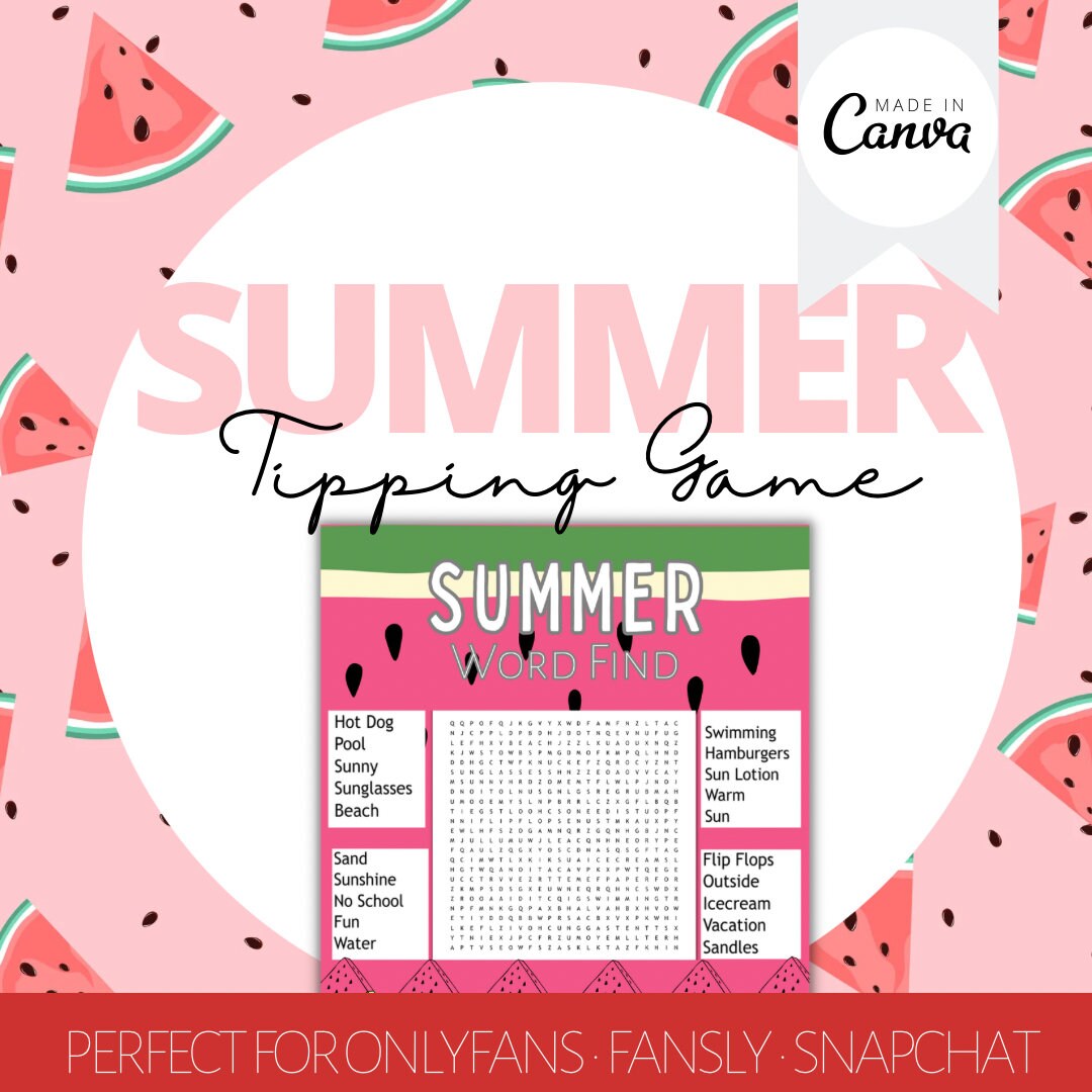 Onlyfans Summer Tipping Game, Tip Games, Content Creator Games , Fansly ...