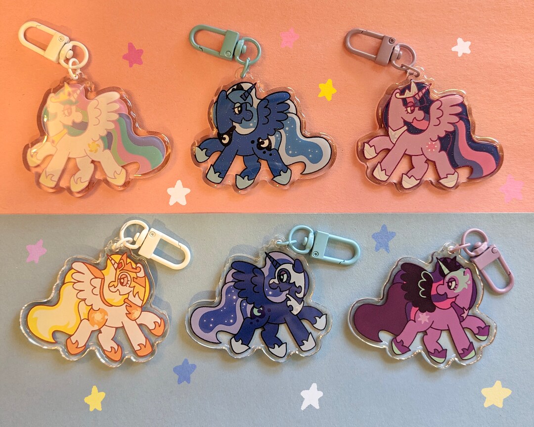 MLP Princesses Double Sided Glitter Epoxy 2.5" Charm - Etsy