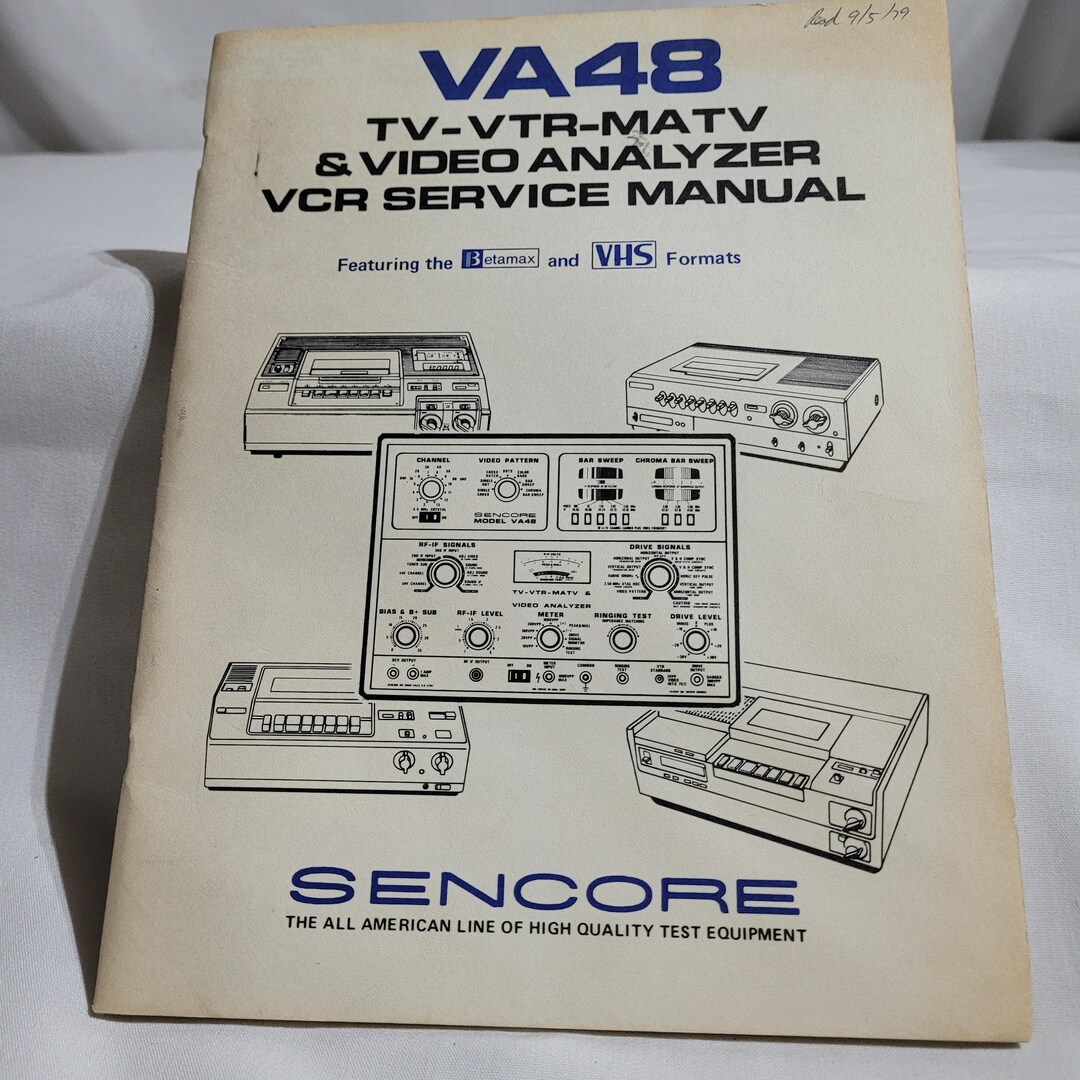 VA48 Tv-vtr-matv and Video Analyzer VCR Service Manual Sencor - Etsy