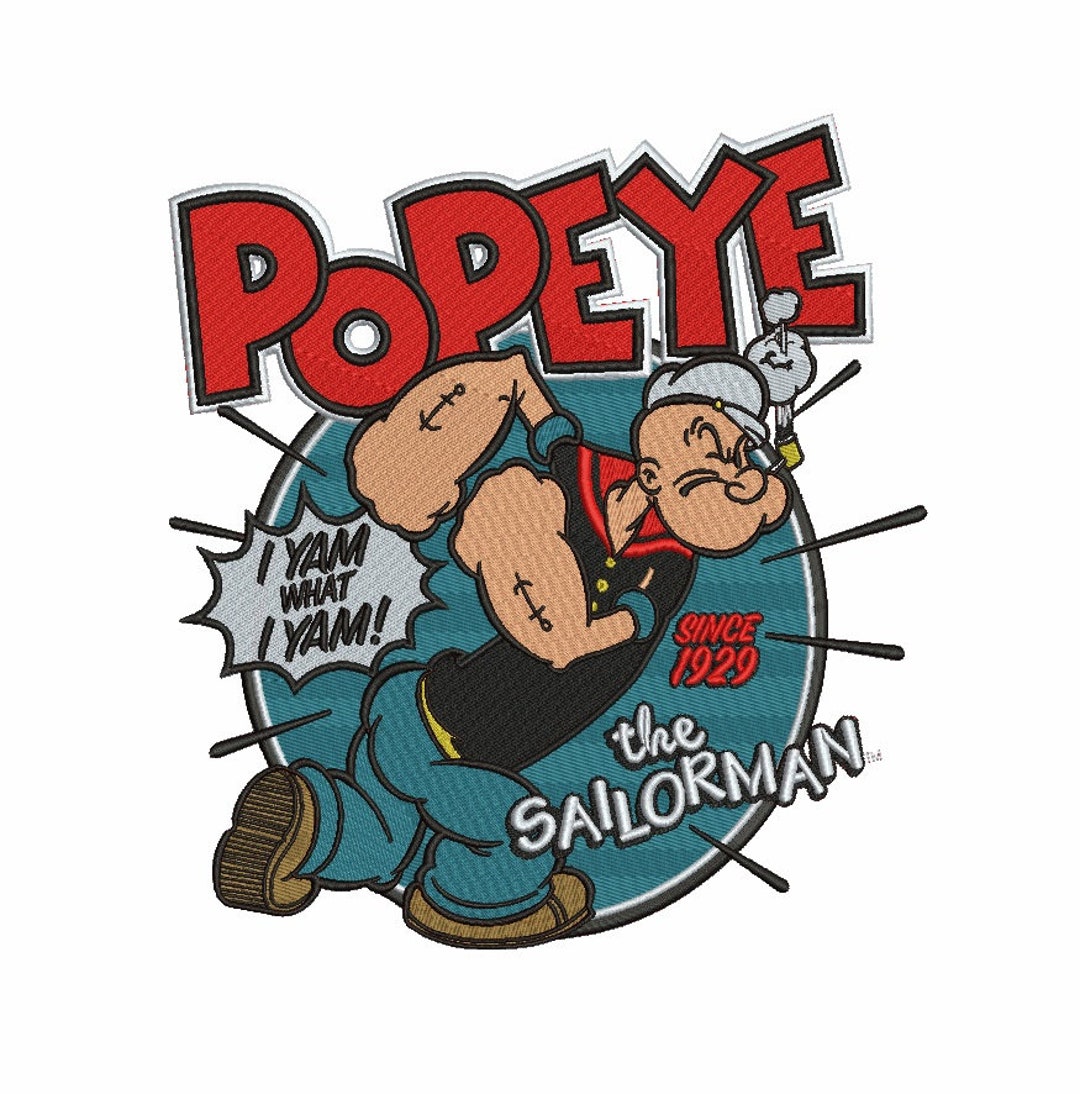 Popeye Digital Embroidery File (dst) for Back Logo - Etsy