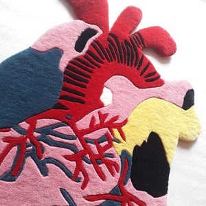 Red and Pink Anatomical Heart Rug. - Etsy