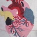 Red and Pink Anatomical Heart Rug. - Etsy