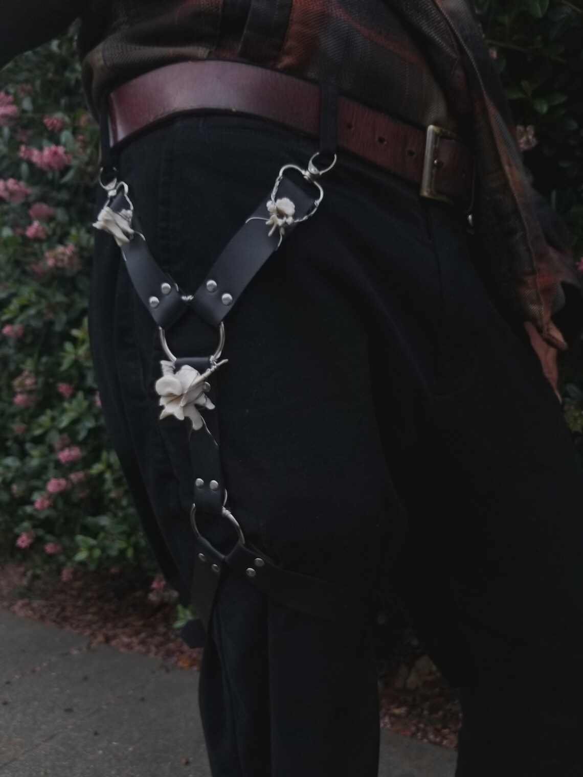 Cygnus - Leg Harness With Ethical Vertebra Bones and Vegan Leather Men ...