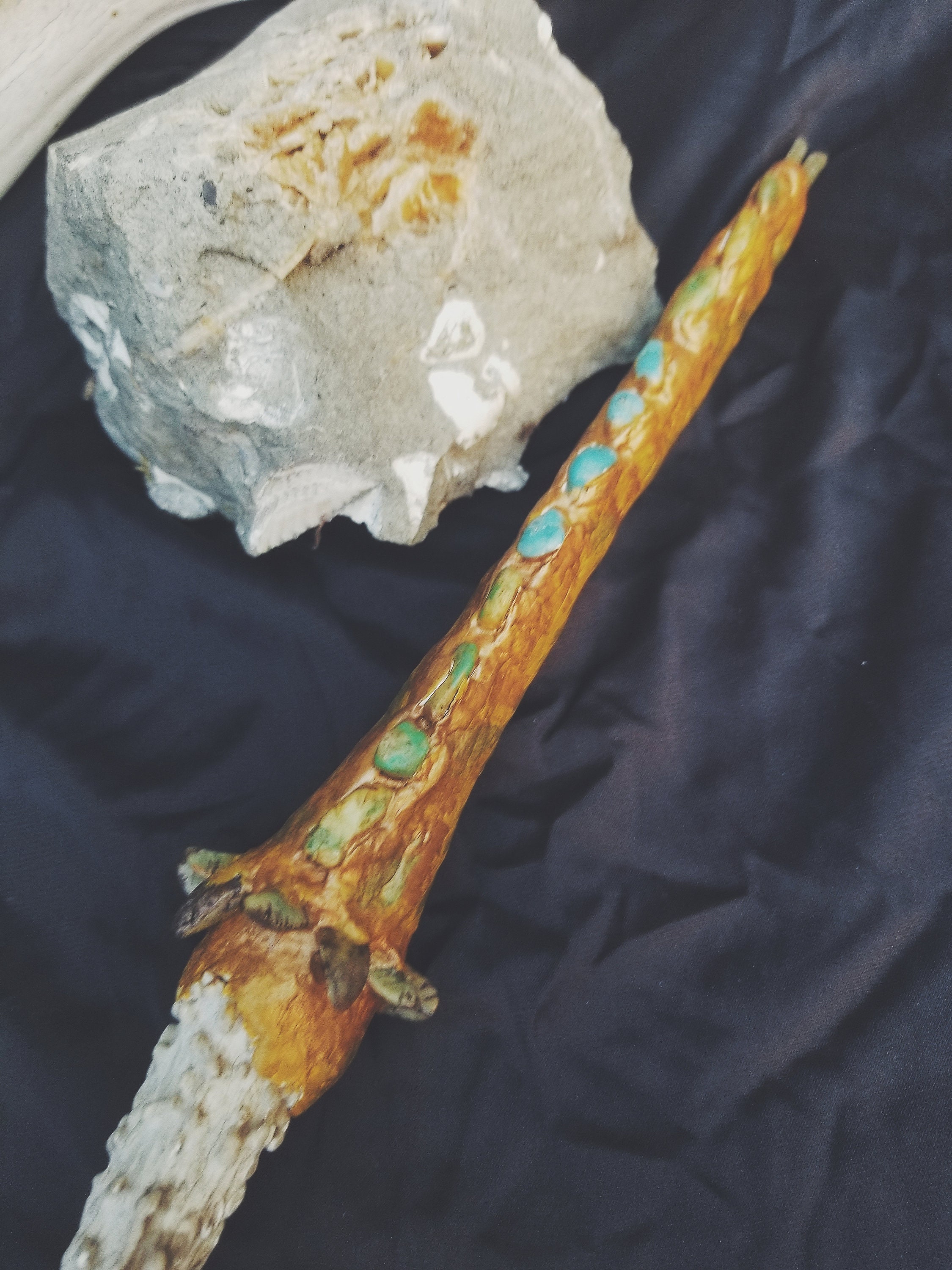 Viserionn, Wand of Dragons - Deer Antler Wizard Witches Ritual Copper ...