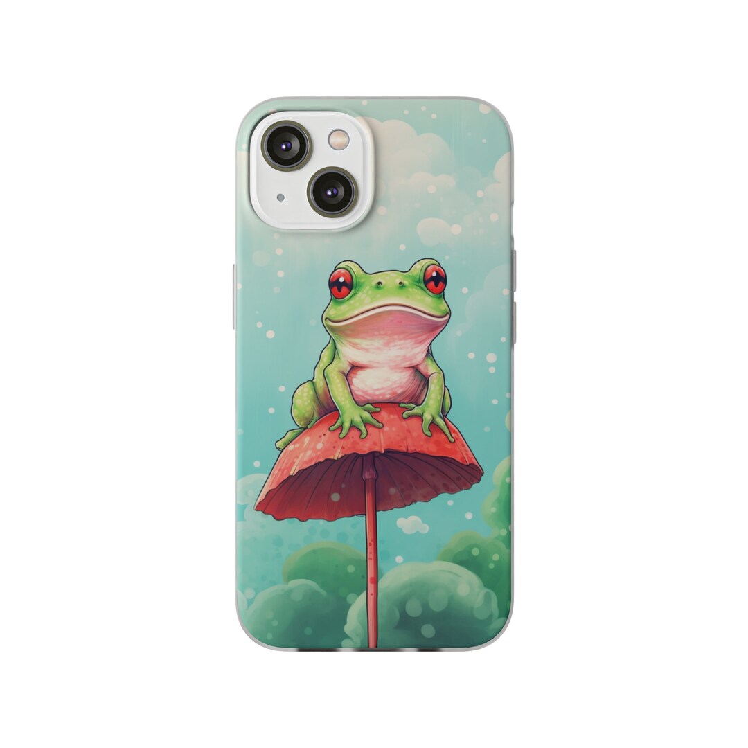 Aesthetic Cute Fog Frog on Mushroom in Enchanted Forest iPhone 14 13 12 ...