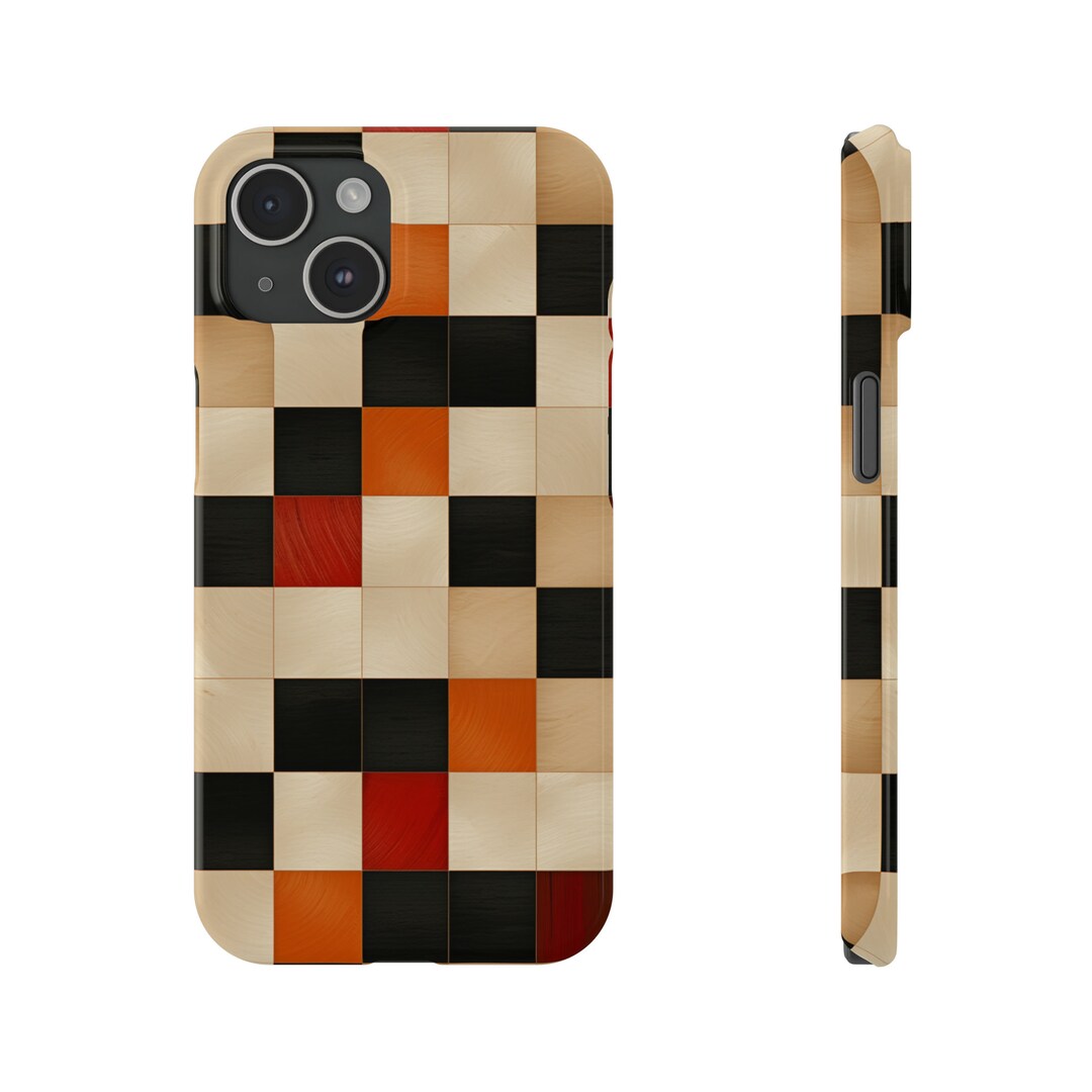 Checkered Pattern Retro Aesthetic Slim Case Checker Gift - Etsy