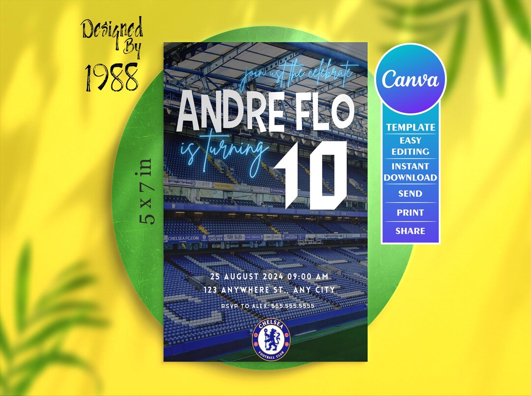 Chelsea Invitation, DIY Personalized, Kids Party Invites,edit With ...