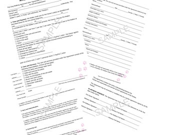 Dog Contract Template - Etsy