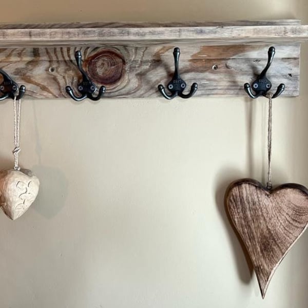 Coat Hooks With Shelf - Etsy UK