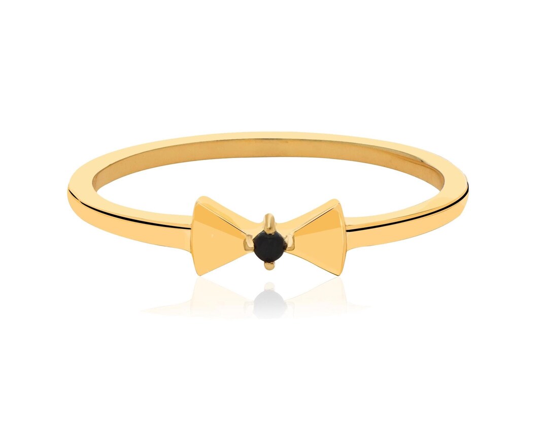 Dainty Gold Bow Tie Ring, Minimalist Bow Ring, 14k Gold Filled Bow Ring ...