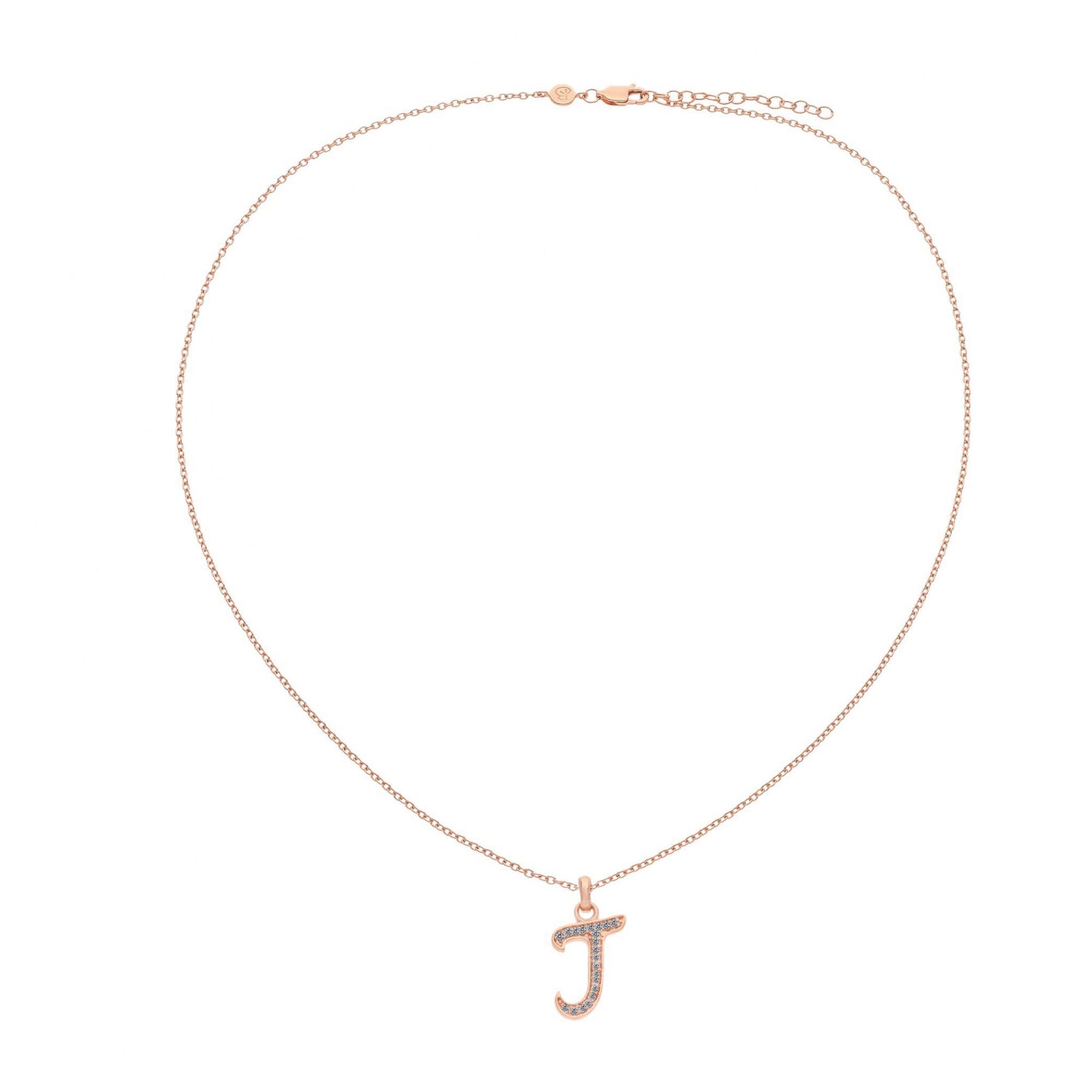 J Initial Necklace, Cursive J Initial Gold Pendant Necklace ...