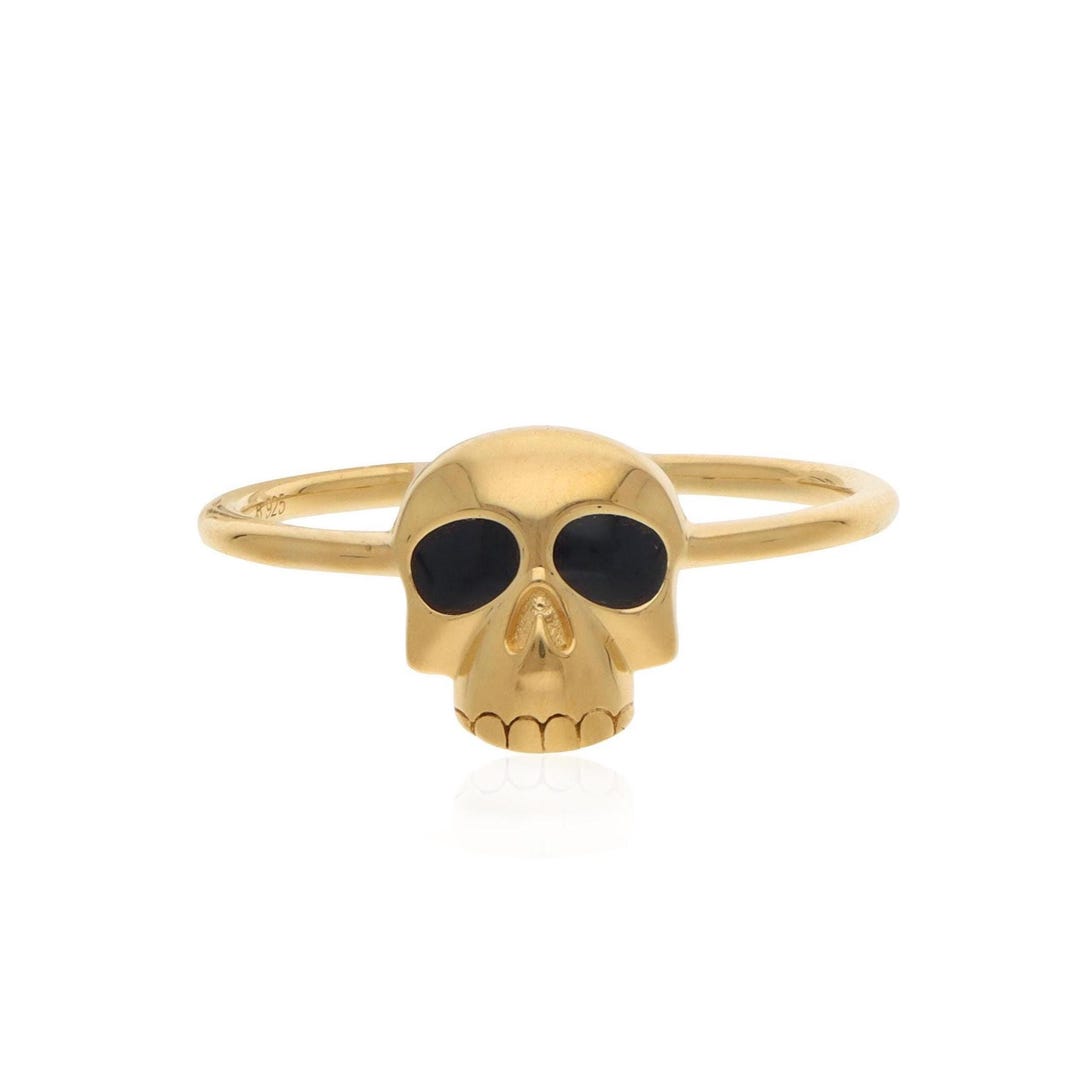 Gold Skull Ring, Tiny Skull Ring, Silver Skull Stacking Ring, Witch ...