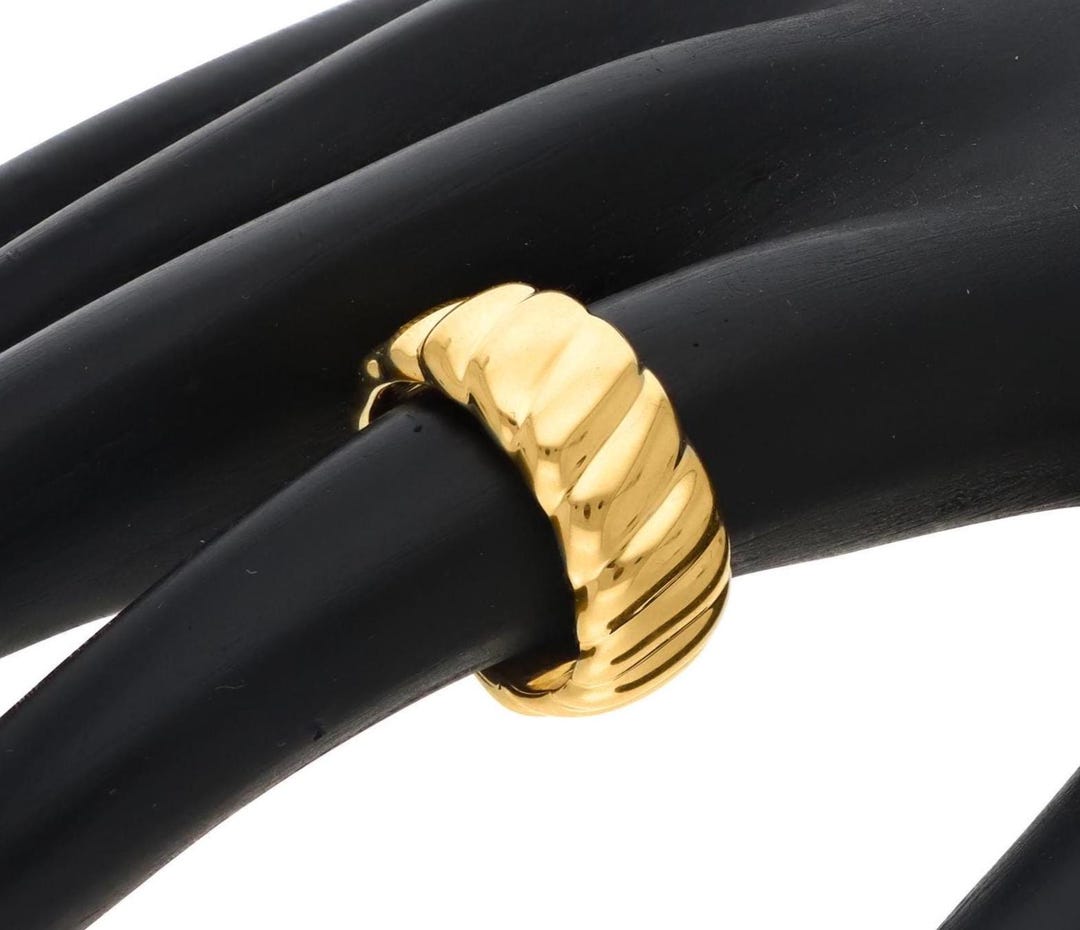 Chunky Wide Band Statement Ring, 14k Gold Vermeil Chunky Wide Band ...