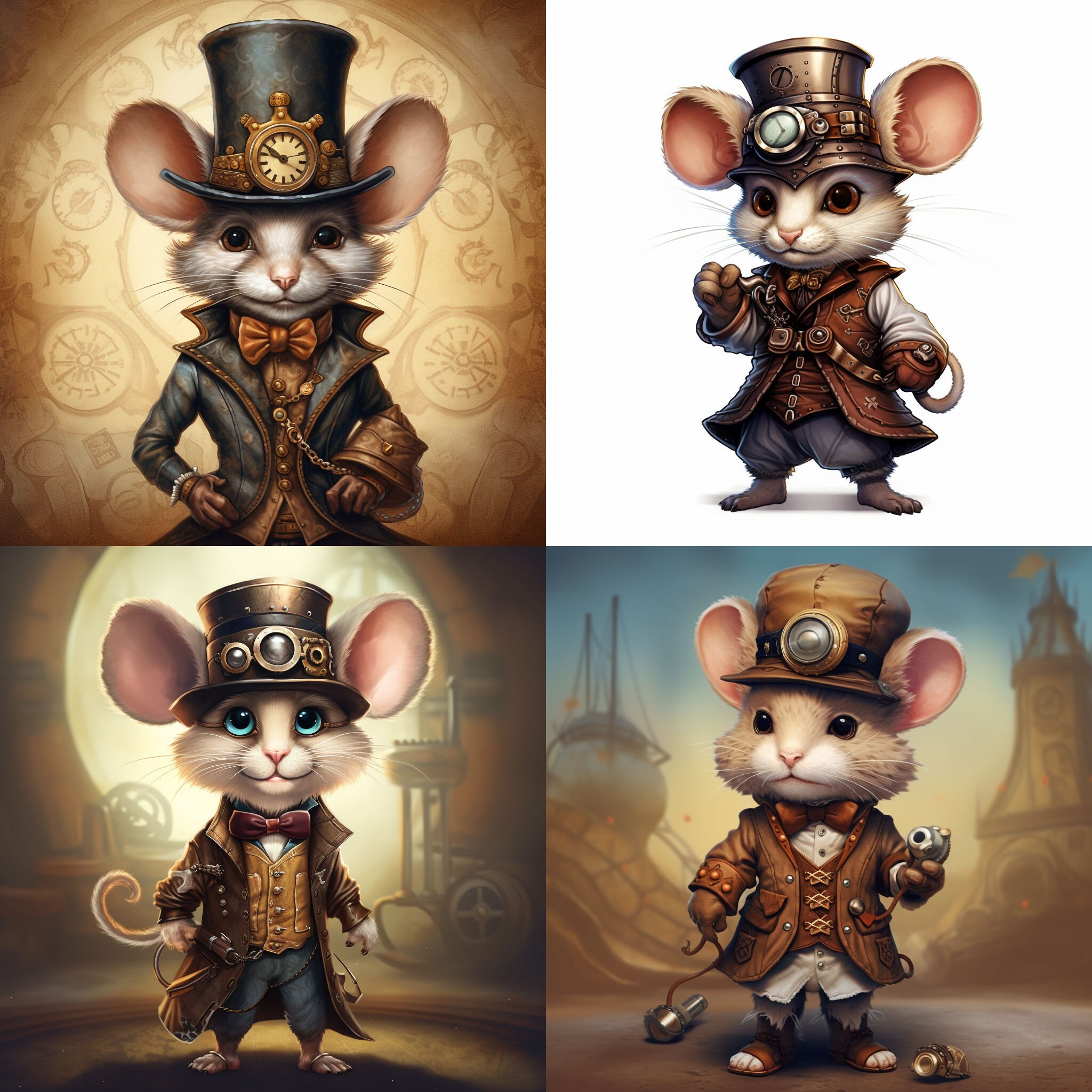 Steampunk Mouse Digital Image Bundle of 24 Mice Digital Images, 12" X ...