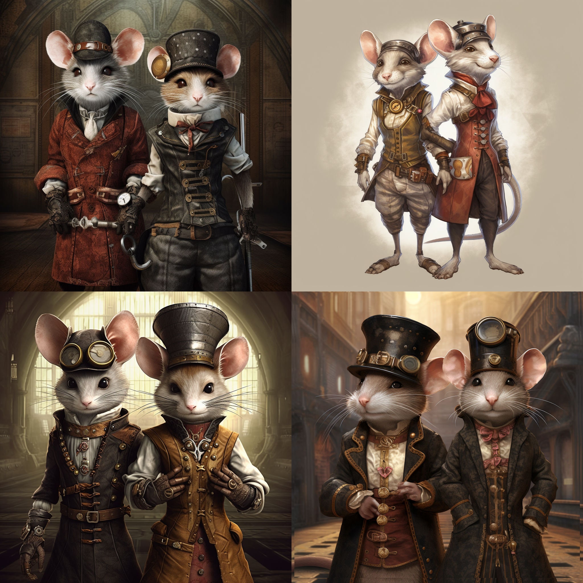 Steampunk Mouse Digital Image Bundle of 24 Mice Digital Images, 12" X ...