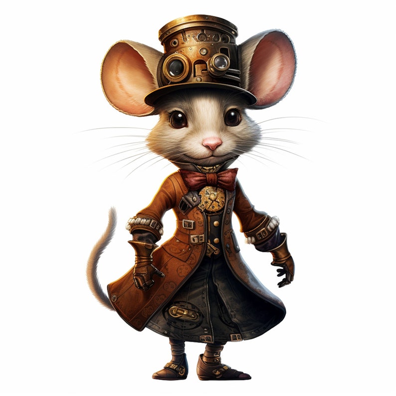Steampunk Mouse Digital Image Bundle of 24 Mice Digital Images, 12" X ...