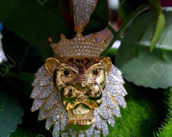 Diamond Lion Chain Pendant - Etsy