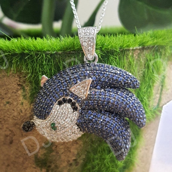 3.80ct Round Cut Diamond Sonic Hedgehog Necklace Pendant Chain - Etsy