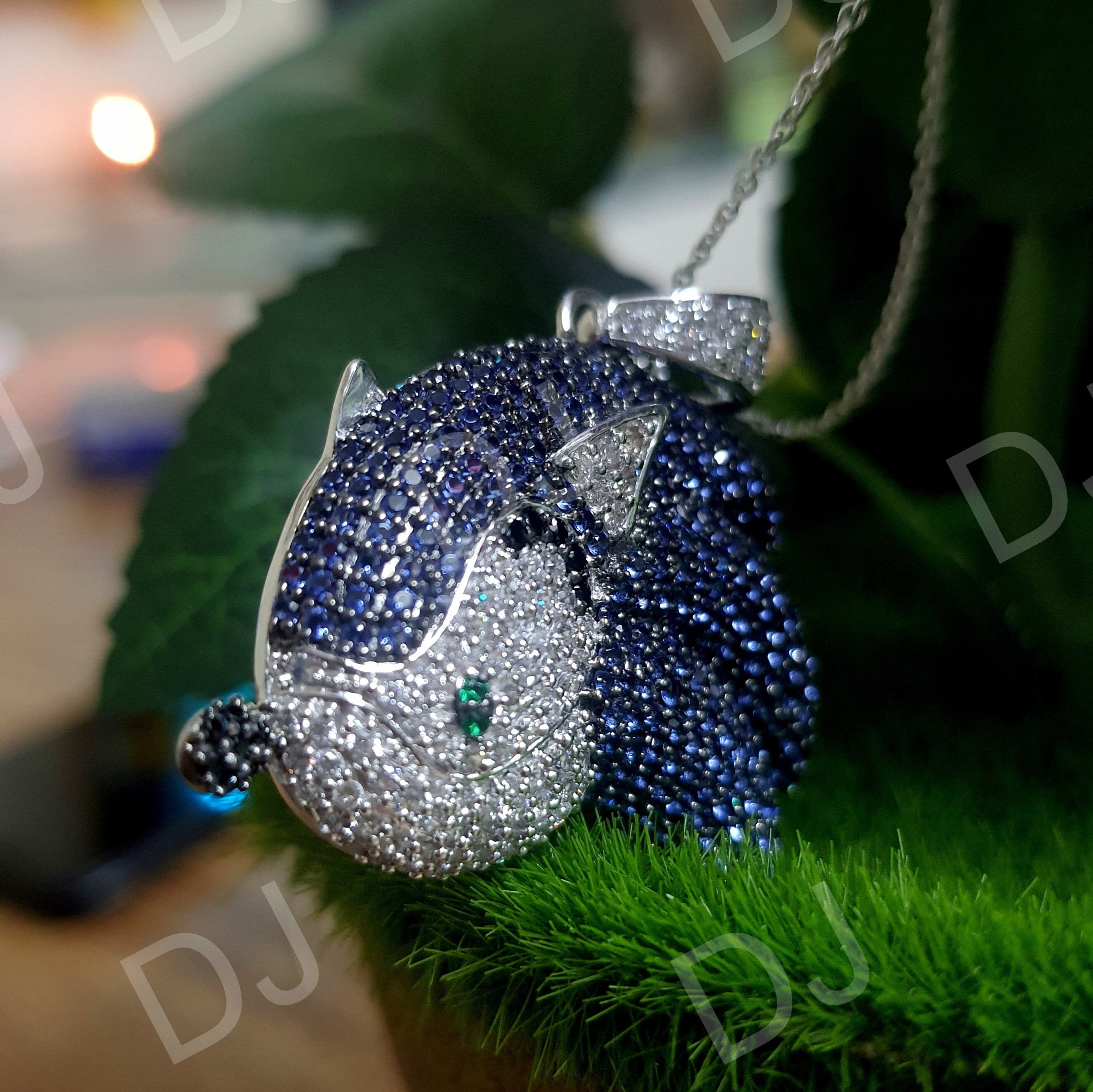 3.80ct Round Cut Diamond Sonic Hedgehog Necklace Pendant Chain Gold ...