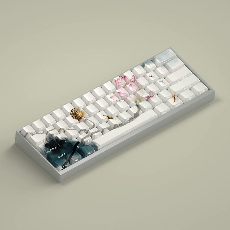 Lotus Flower Translucent Keycaps PBT, Suitable for Mechanical ...