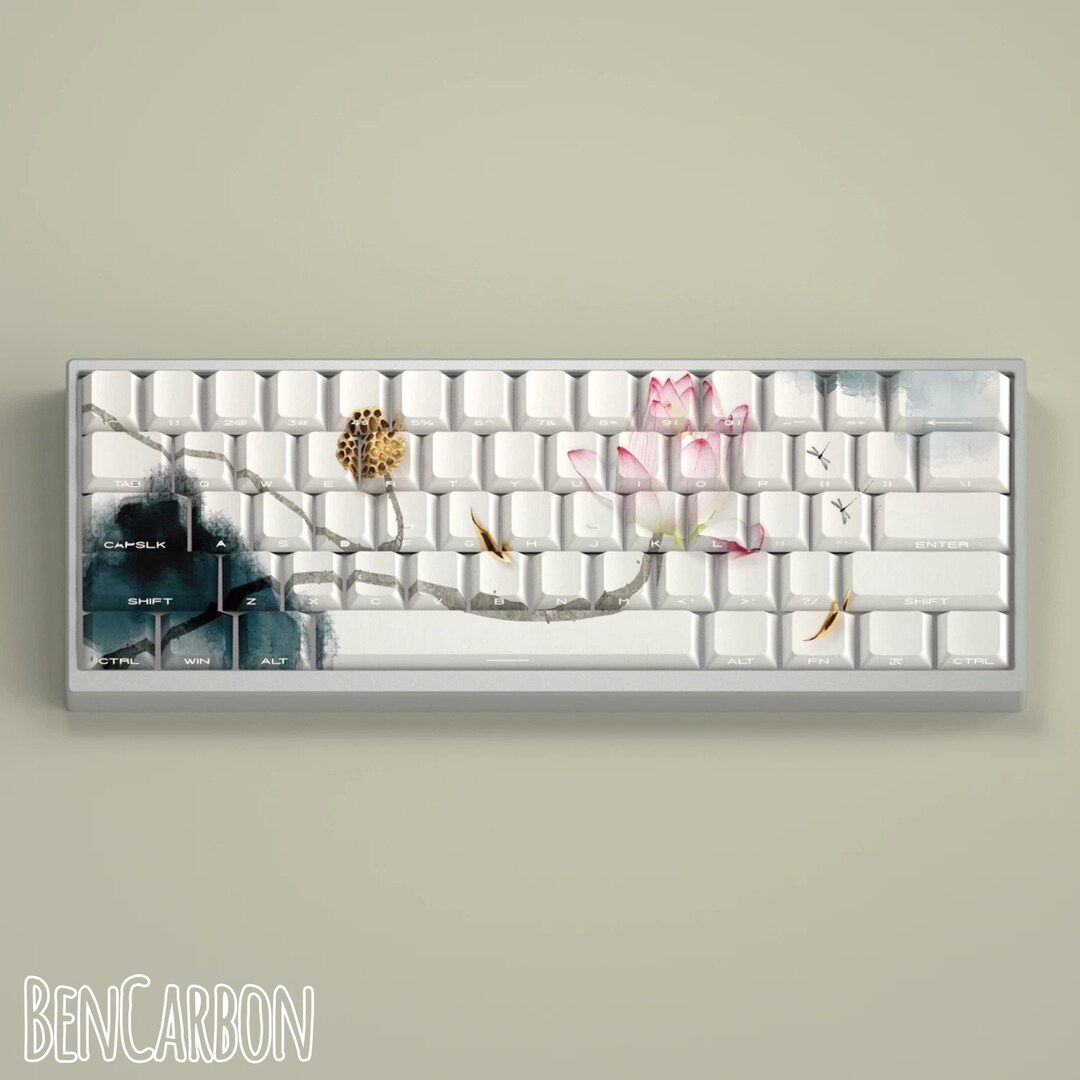 Lotus Flower Translucent Keycaps PBT, Suitable for Mechanical ...