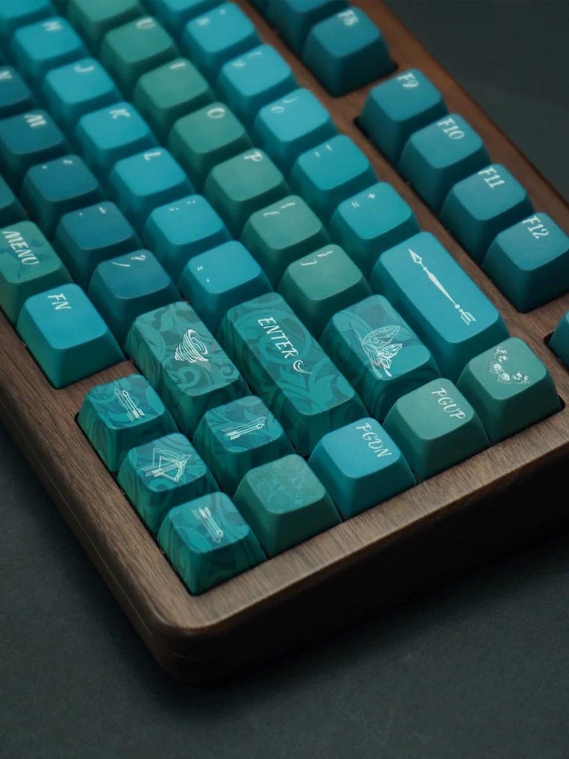 Green Sun Spirit Themed Keycaps, High Quality PBT Sublimation Suitable ...