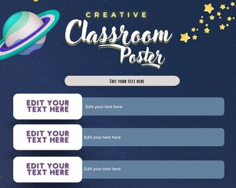 Space Theme Classroom Poster - Etsy