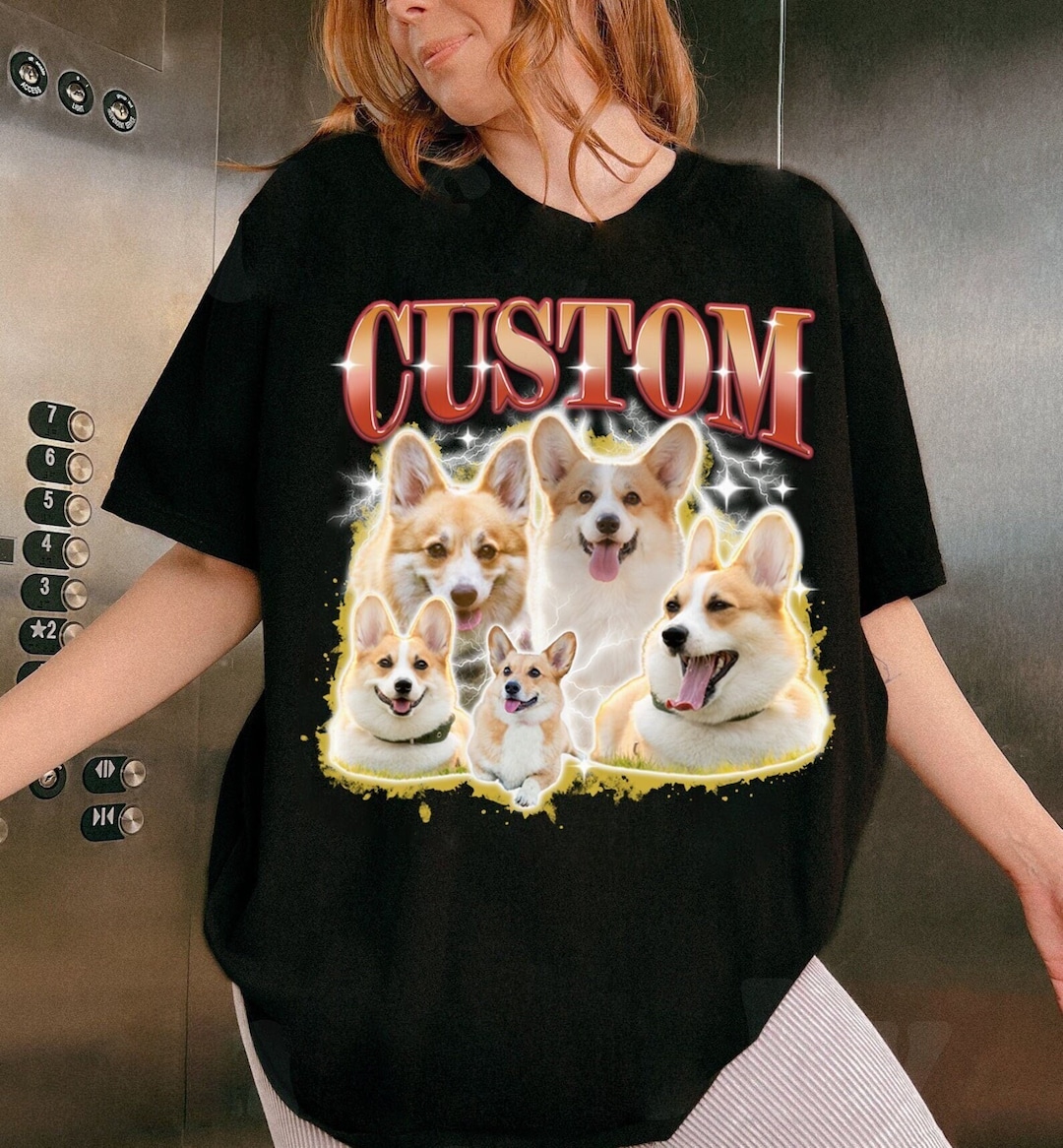 Custom Dog Shirt, Custom Bootleg Rap Tee, Retro Dog Shirt, Pet ...
