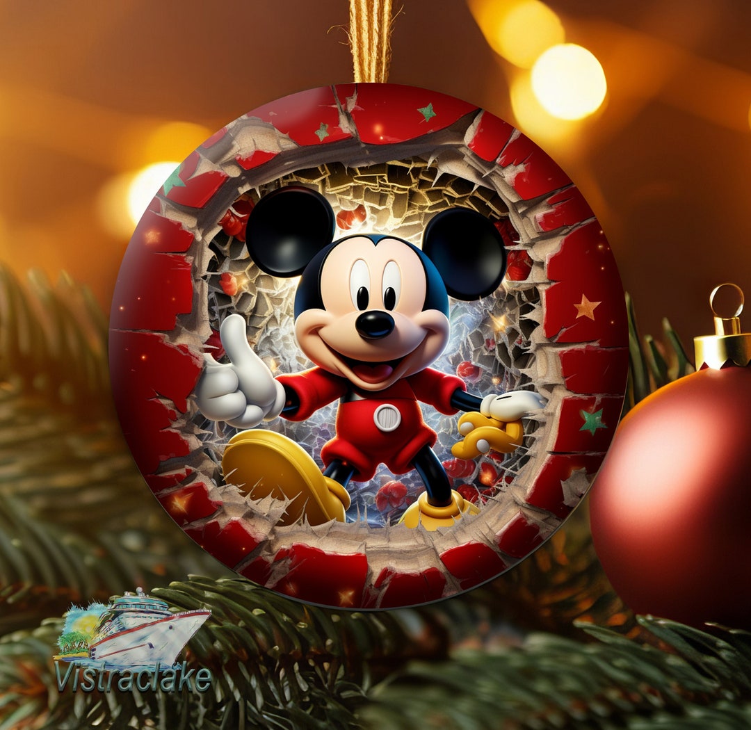 Mickey Break Through Ornament Mickey 3D Cute Christmas - Etsy