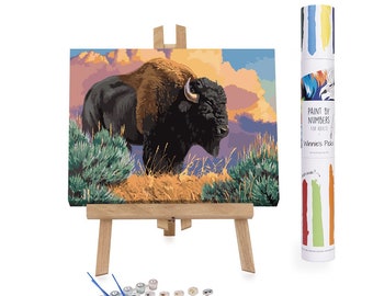 Paint by Number Kit Bison - Etsy