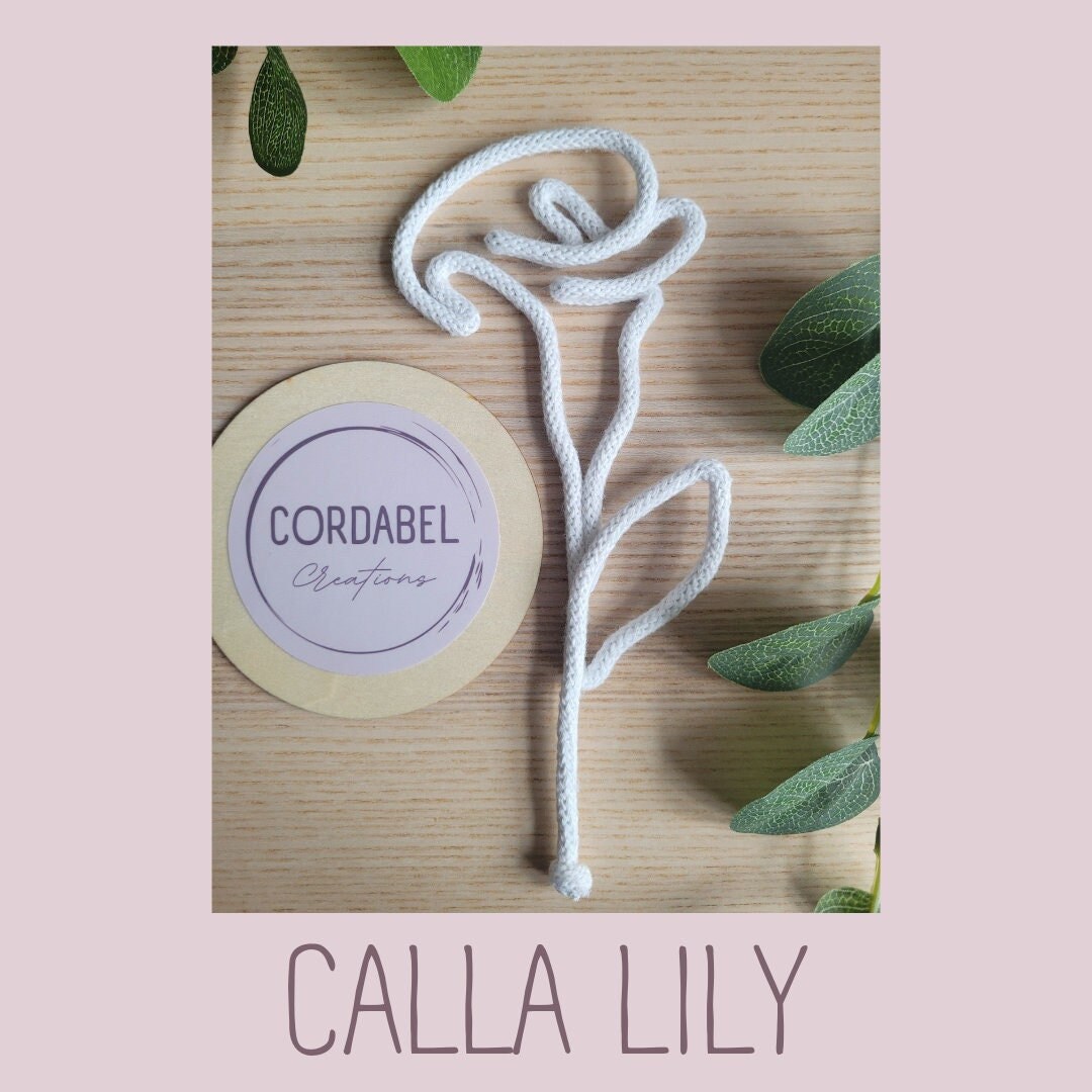 Cord Wire Calla Lily Flower Cord Shape Kids Decor Knitted - Etsy