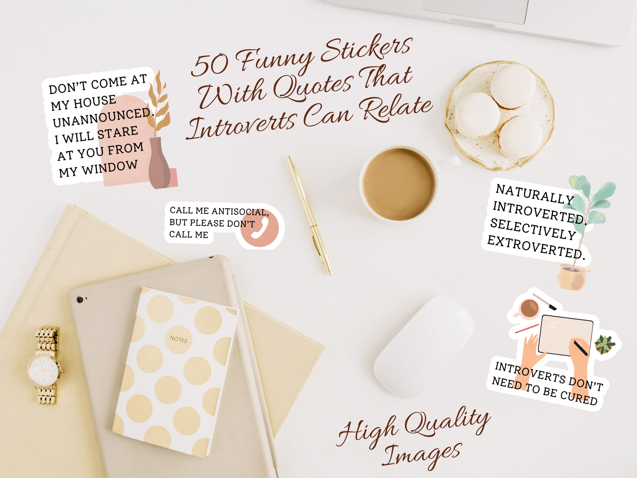 Introvert Stickers Printable Set, Funny Quotes Aesthetic Antisocial ...