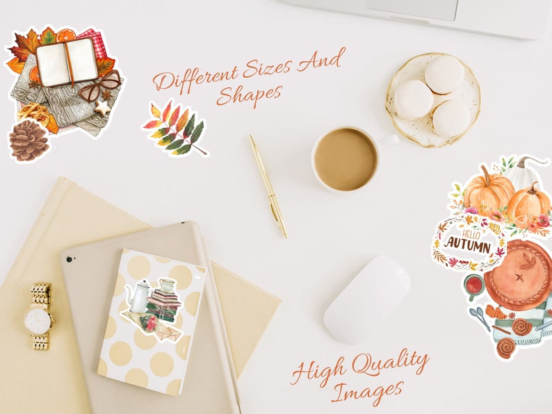 Fall Aesthetic Printable Stickers Bundle Set, Cozy Autumn Stickers ...