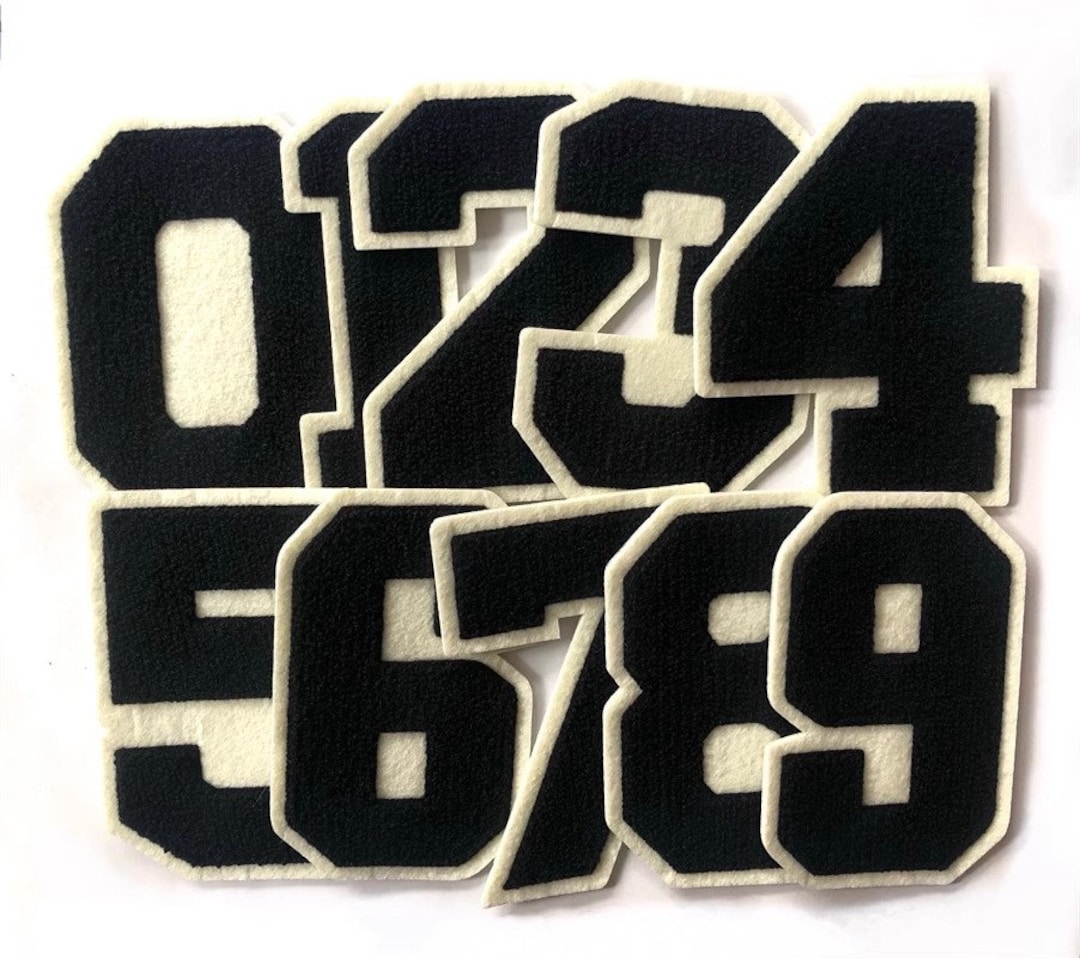 Large Black Digital Chenille Embroidered Sew on Patch Applique Diy ...