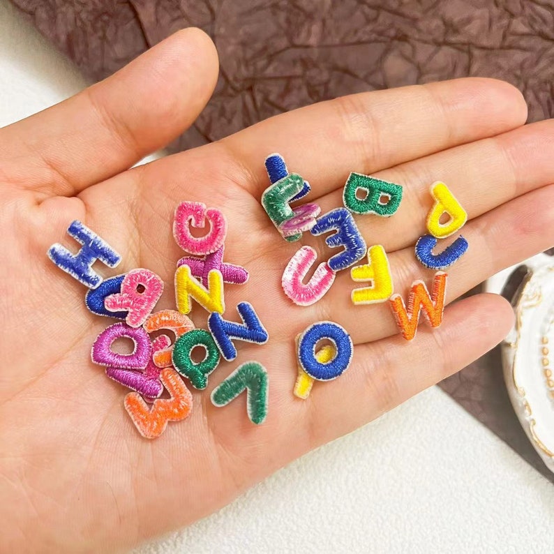 Small Letter Embroidered Iron on Patch Applique Diy Badge Colourful ...