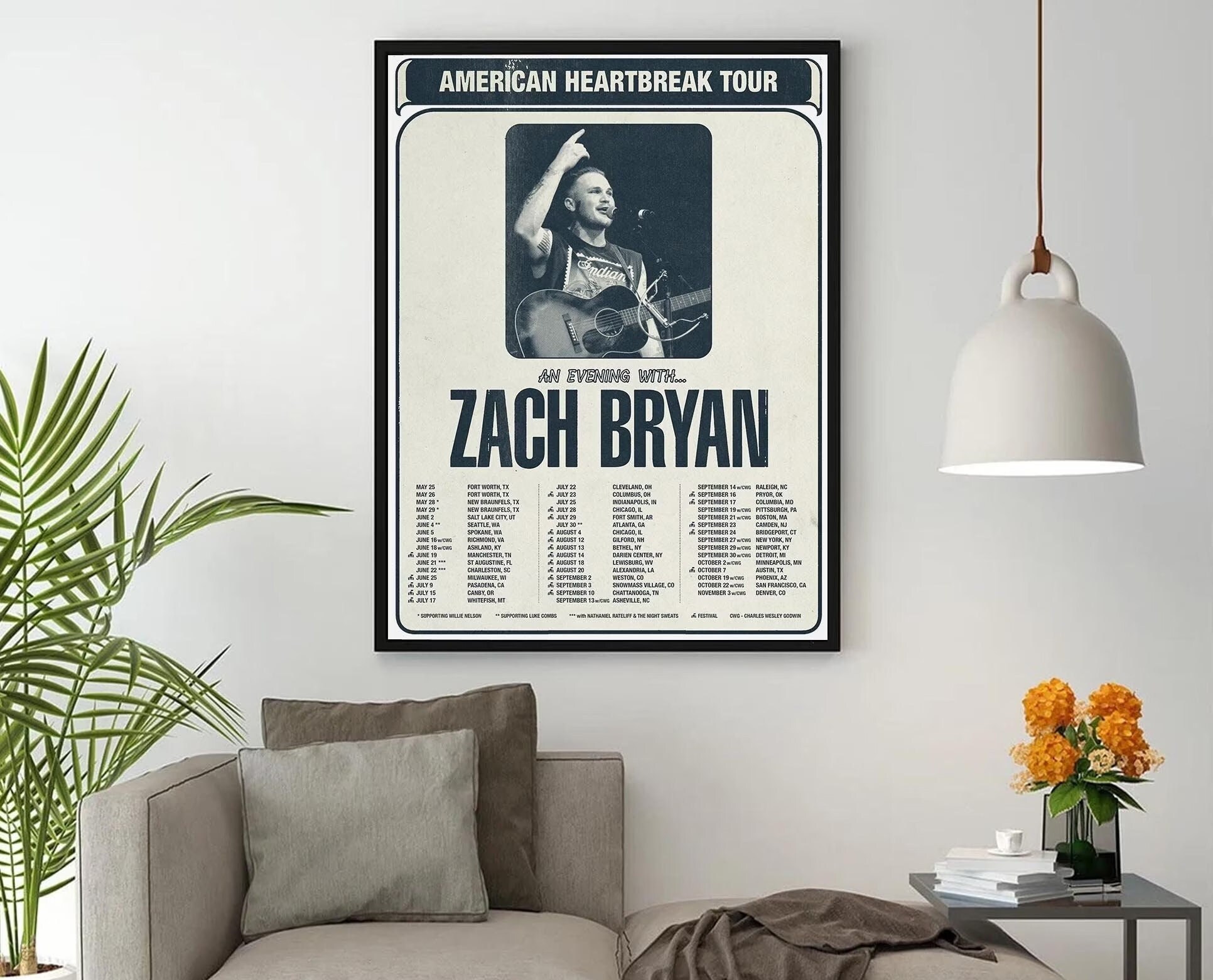 Zach Bryan American Heartbreak Tour 2022 Poster Starting at $12.99 By ...